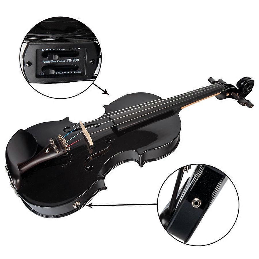 4/4 Full-Size Violin Violin Sound and Electric Violin Solid Wood Body ...