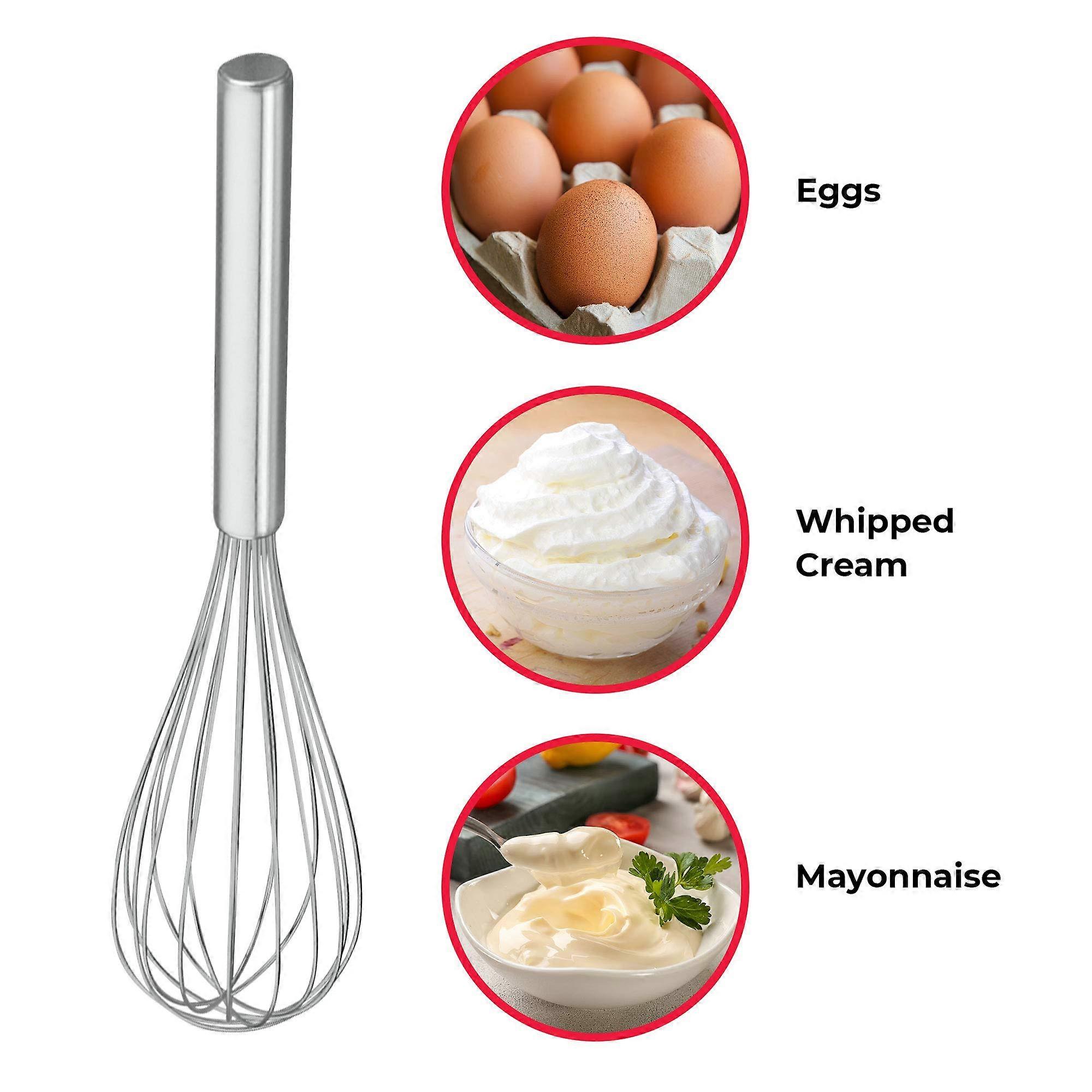 Heavy Duty 8 Wire Stainless Steel Whisk, 30 cm, Silver | Fruugo UK