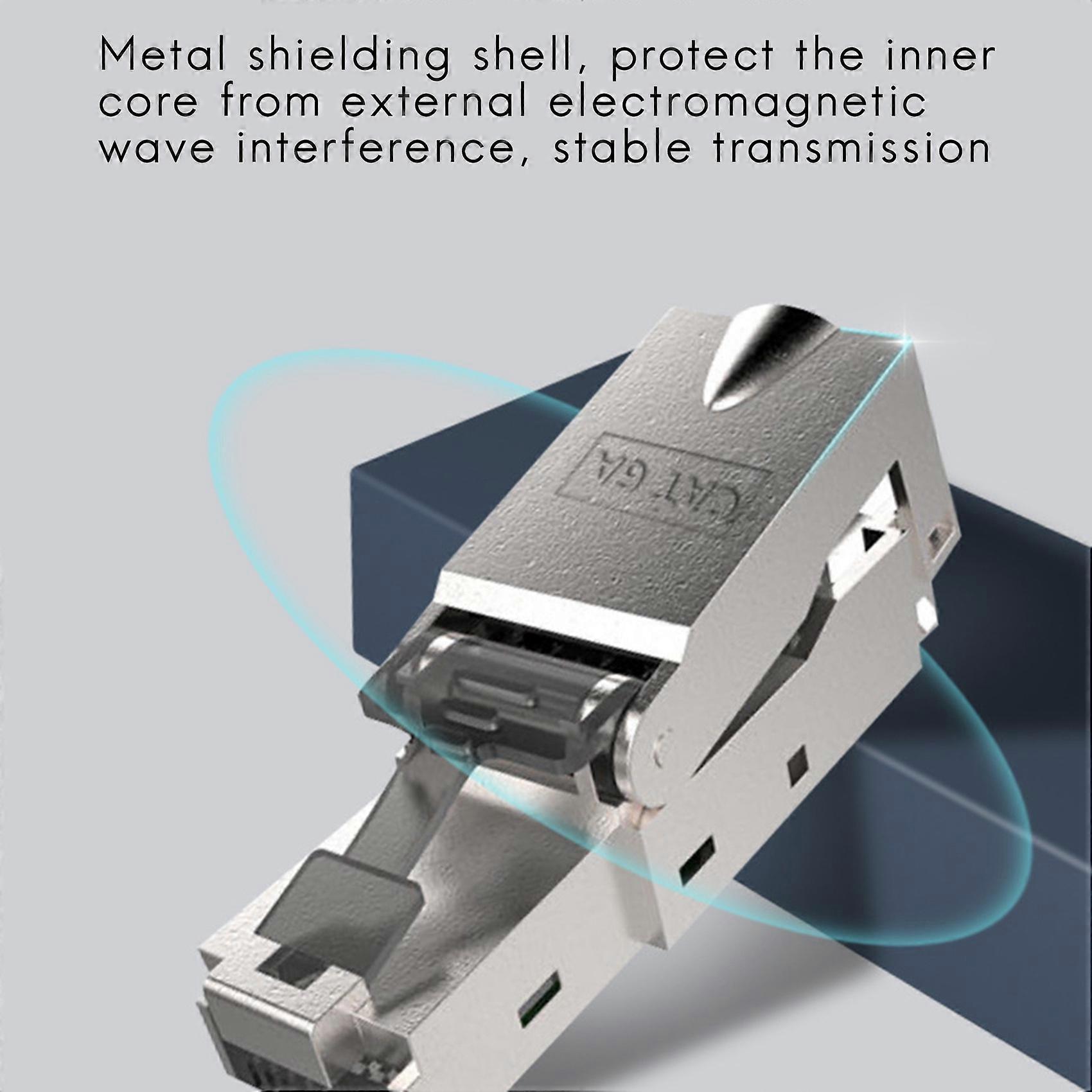 8Pcs Tool-Free Shielded RJ45 7 Termination Plug Cat7 Plug / Cat7 ...