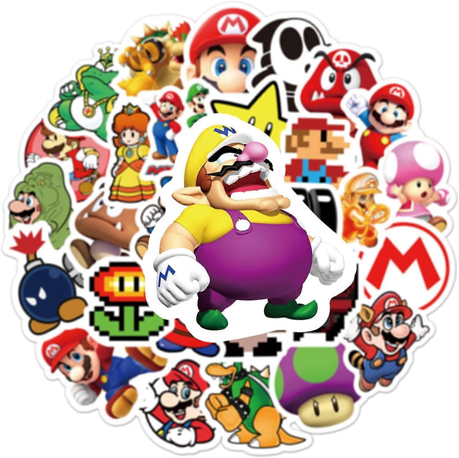 50pcs Super Mario Bros Stickers for Kids and Teens, Cool Cartoon Game ...