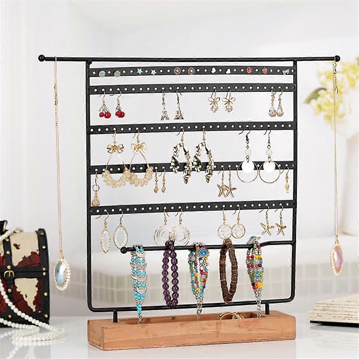 6 Tiers Earring Jewelry Rack Desktop Vertical Earring Storage Jewelry ...