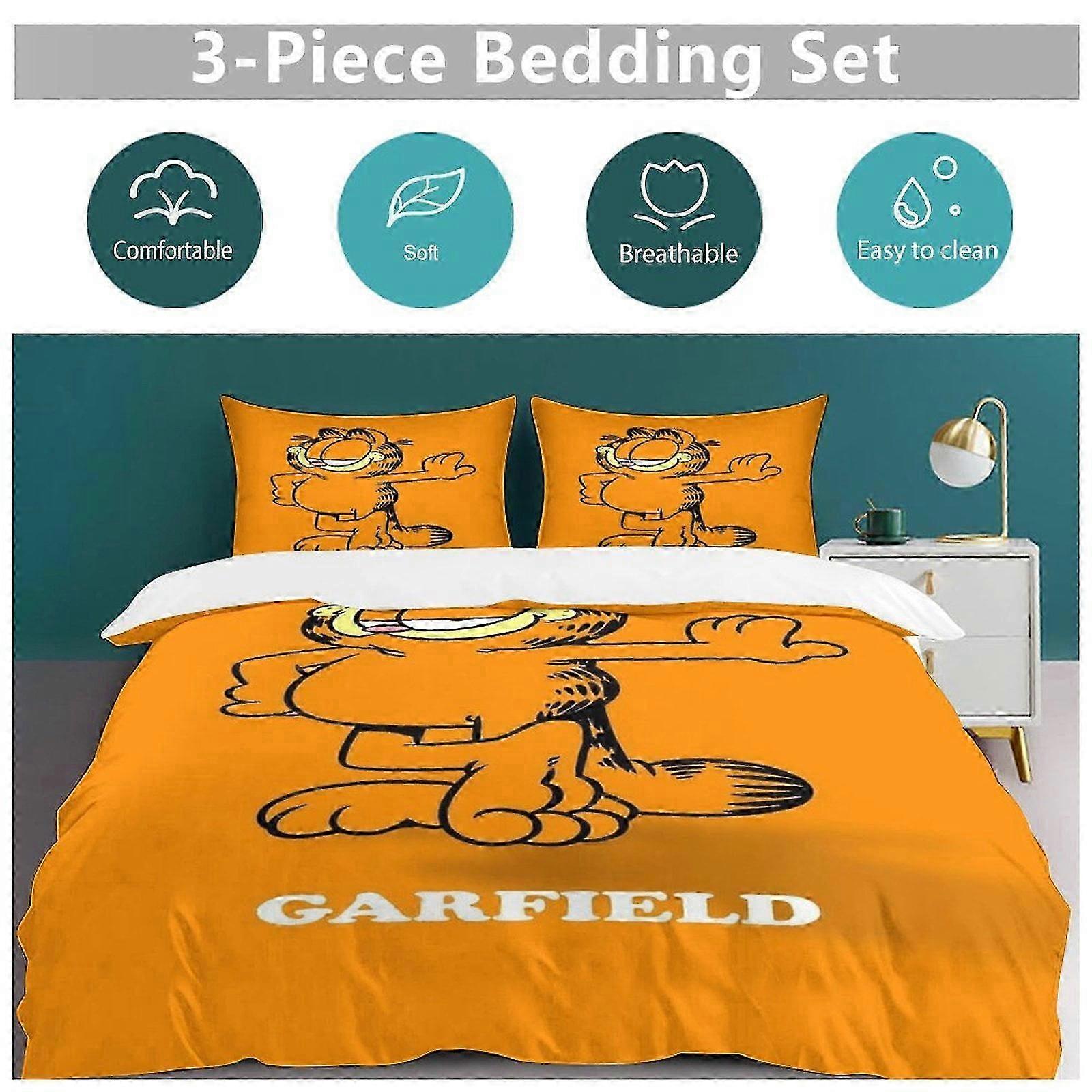 v98 Bed Sheets Garfield Bed Duvet Cover Microfiber Bedding Se3D Printed ...