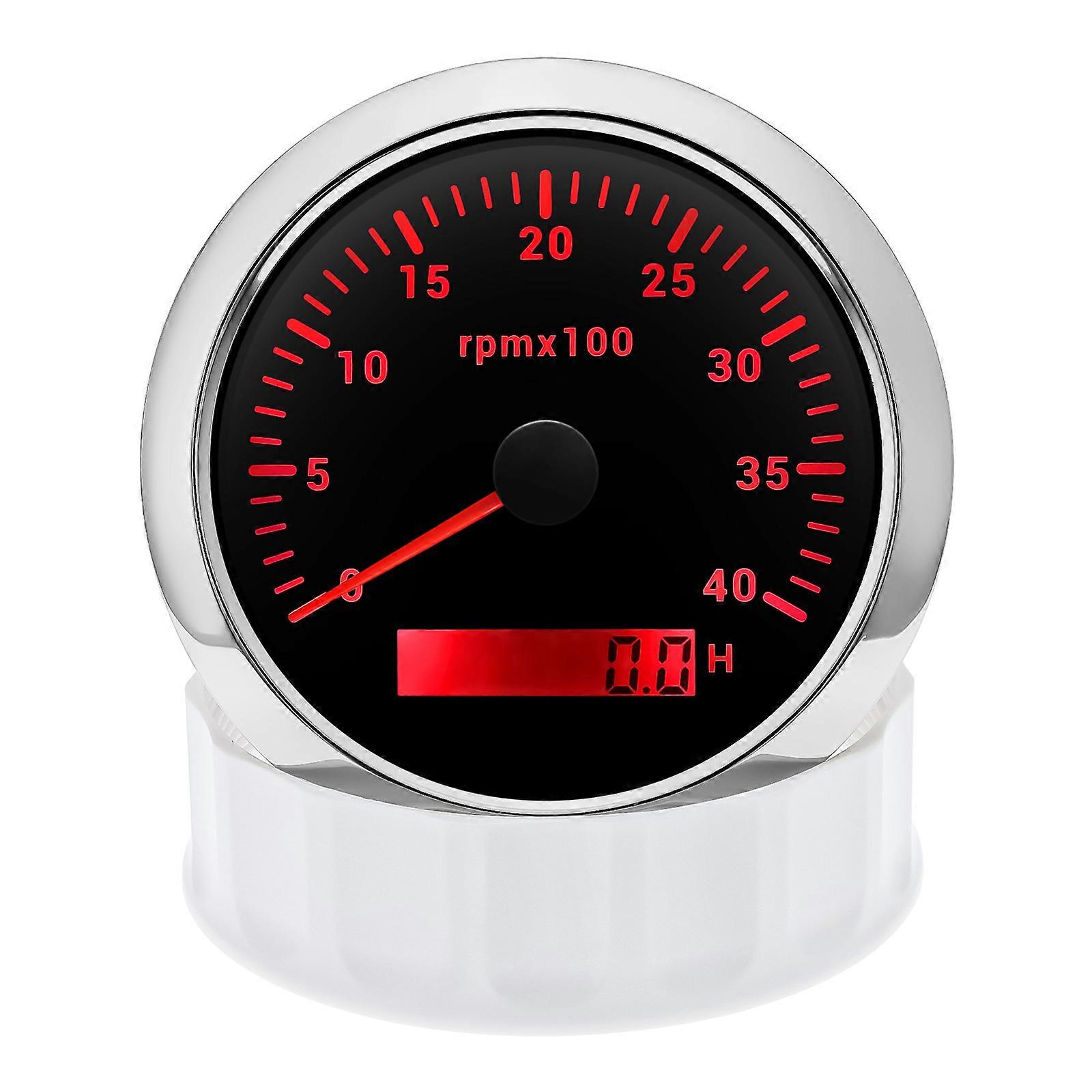 HD 85mm Marine Tachometer Gauge LCD Tacho Digital Hour Meter 0-4000RPM ...