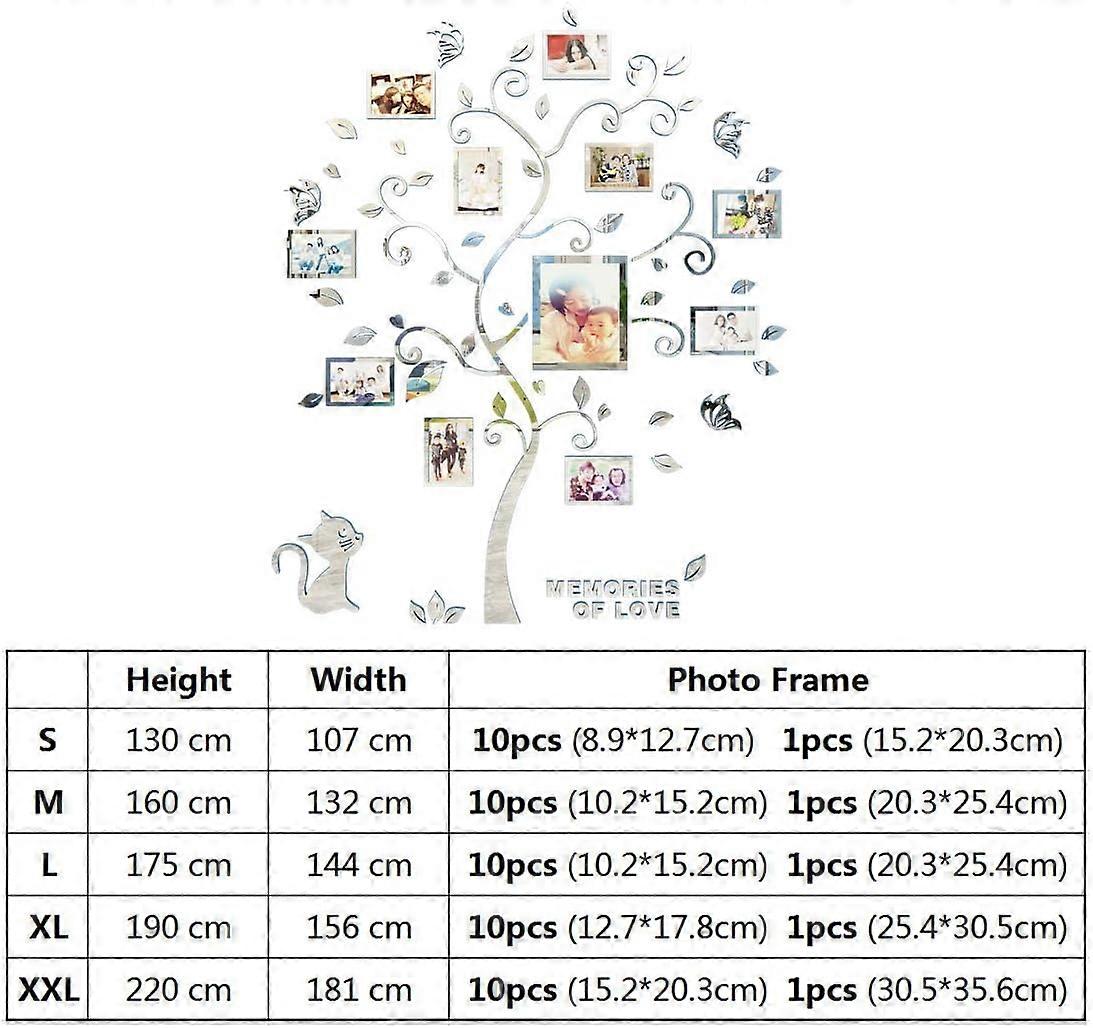 3D Tree Wall Stickers - Family Tree Wall Decor Black Trunk Family Tree ...