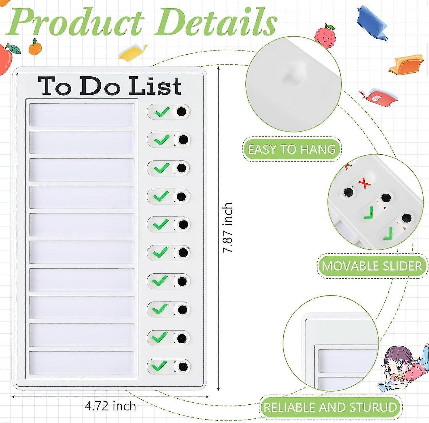 4 Pcs Sliding Routine Chores Chart, Chore Chart For Kids Reusable To Do List And Memo Checklist ...