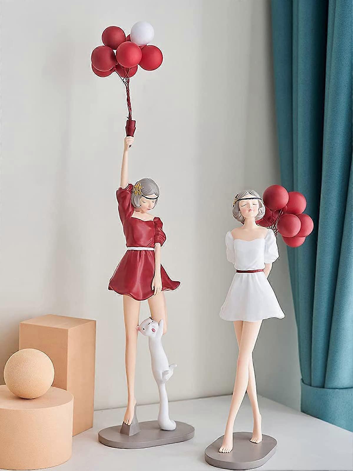 Creative Art Balloon Girl Light Luxury Family Resin Sculpture ...