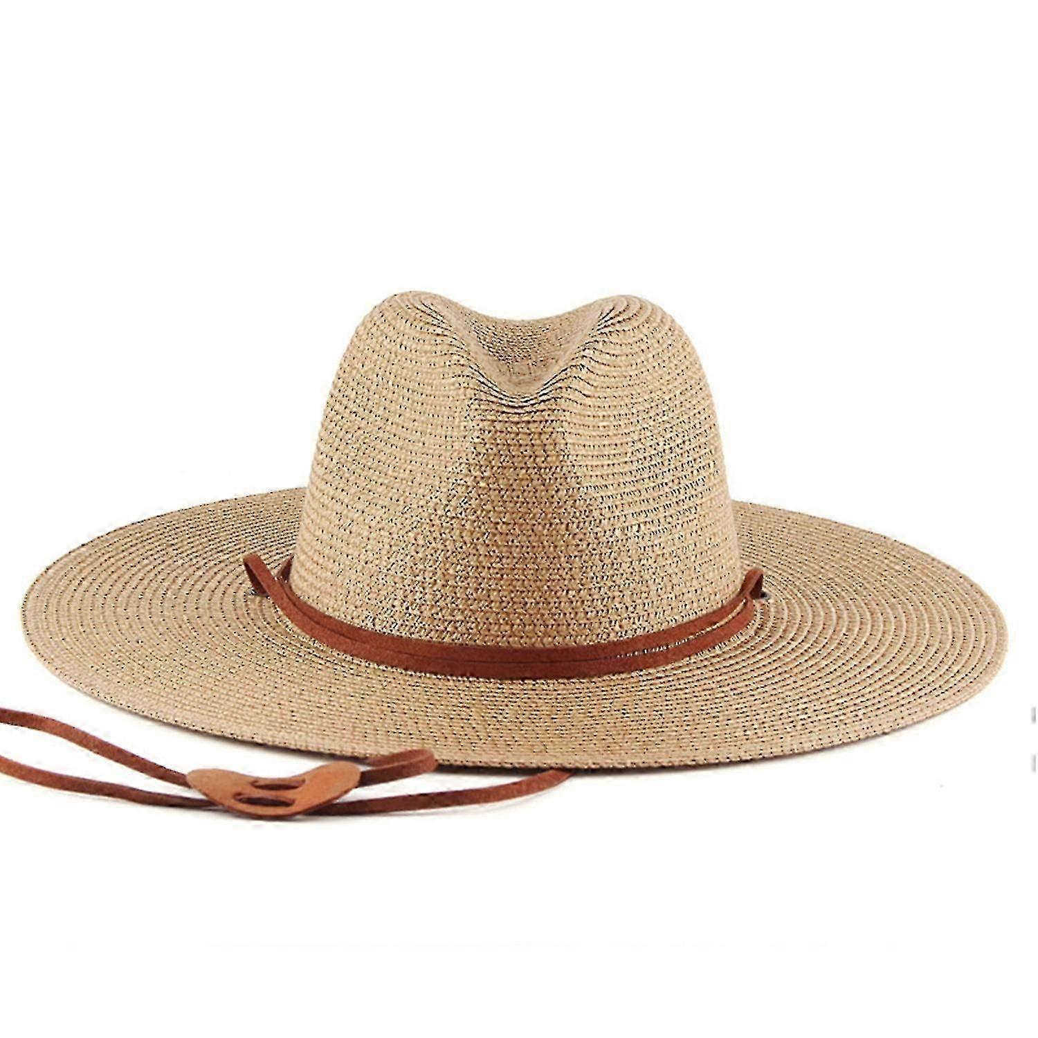 Rope Solid Color Folding Straw Hat Unisex Big Brim Floppy Sun Hat ...