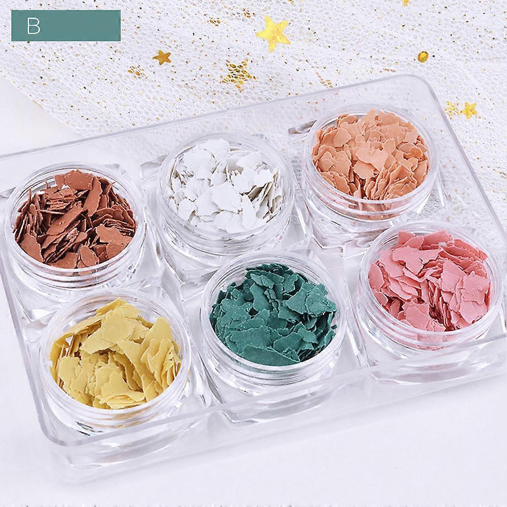 6grids Nail Art Stickers Glitter Irregular Shape Sequins Decoration DIY ...