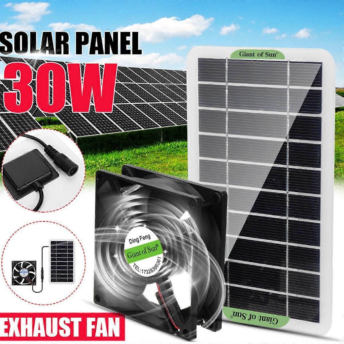 12V Solar Exhaust Fan, 30W, Mini Ventilator | Fruugo UK