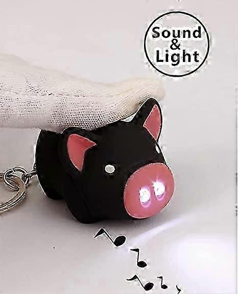 3 Pack Light Up Keychains - Cartoon Pig Design Light Up Sound Keychains ...