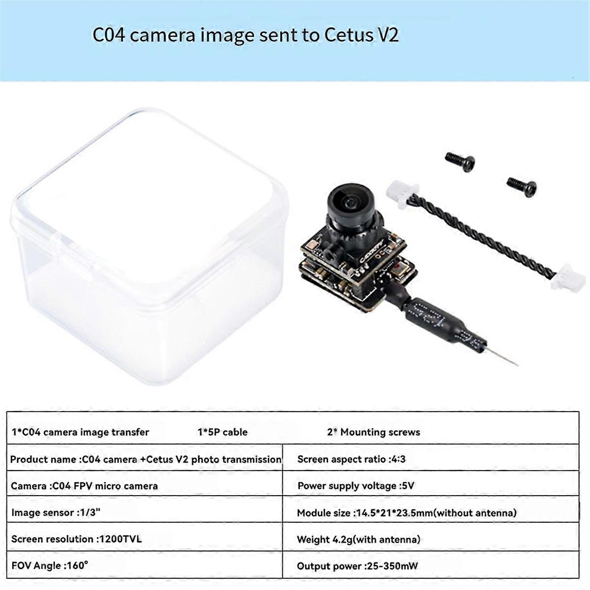 C04 VTX & Camera Cetus V2 1/3 Inch CMOS 1200TVL, FOV 160, for RC FPV ...