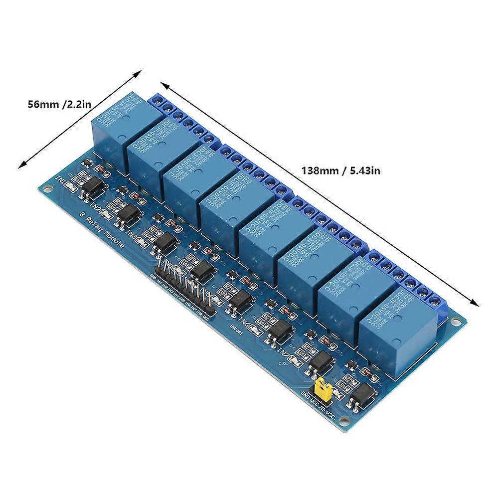 8 Channel Relay Module with Optocoupler Isolation Blue Board PLC Relay ...