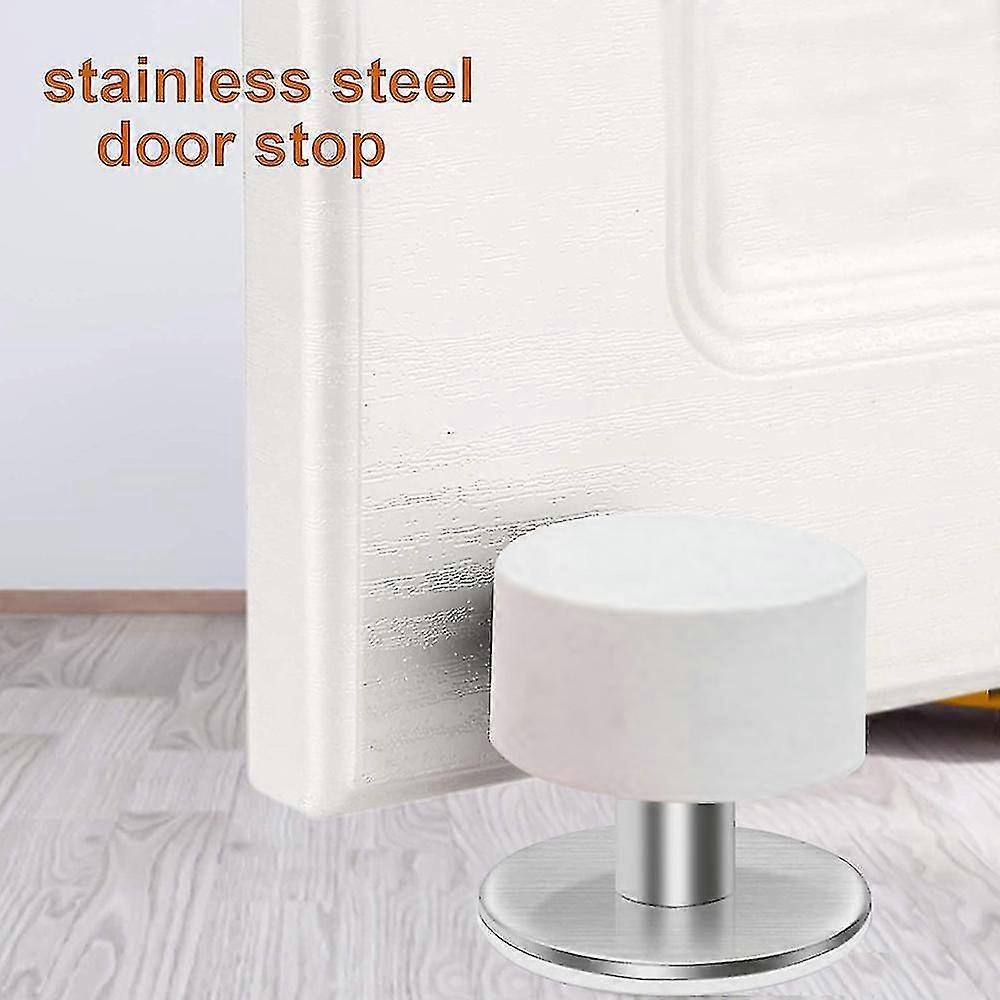 Self-adhesive Door Stoppers - Stainless Steel Rubber Stoppers (2 Pcs ...