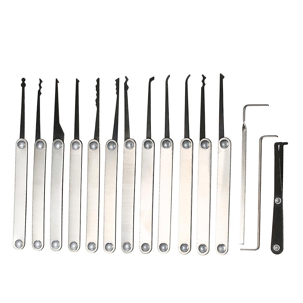 15 Pcs Lock Picking Set Stainless Steel Lock Kit Practice Training Lock ...