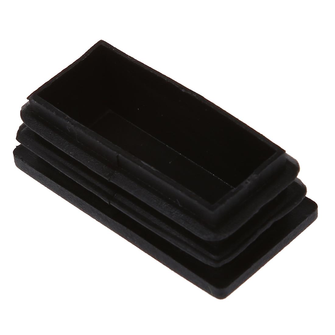 Plastic Rectangle Tube Inserts End Blanking Cap 25x50mm 10 Pcs Black ...