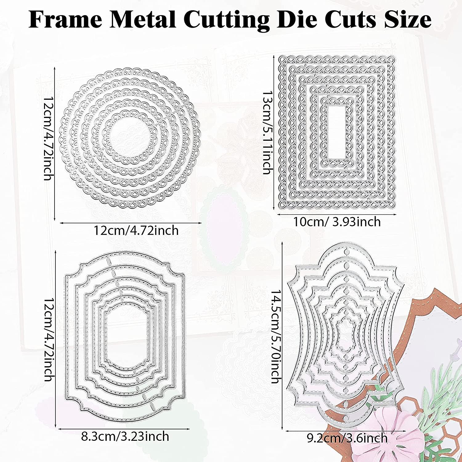 4 Pieces Frame Metal Cutting Die For Card Making Metal Stencil Template ...