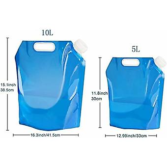 Collapsible Water Container, 5L+10L Outdoor Folding Water Bag Collapsible Water Container Car ...