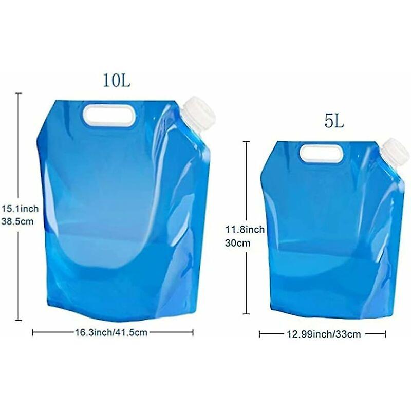 Collapsible Water Container, 5L+10L Outdoor Folding Water Bag Collapsible Water Container Car ...