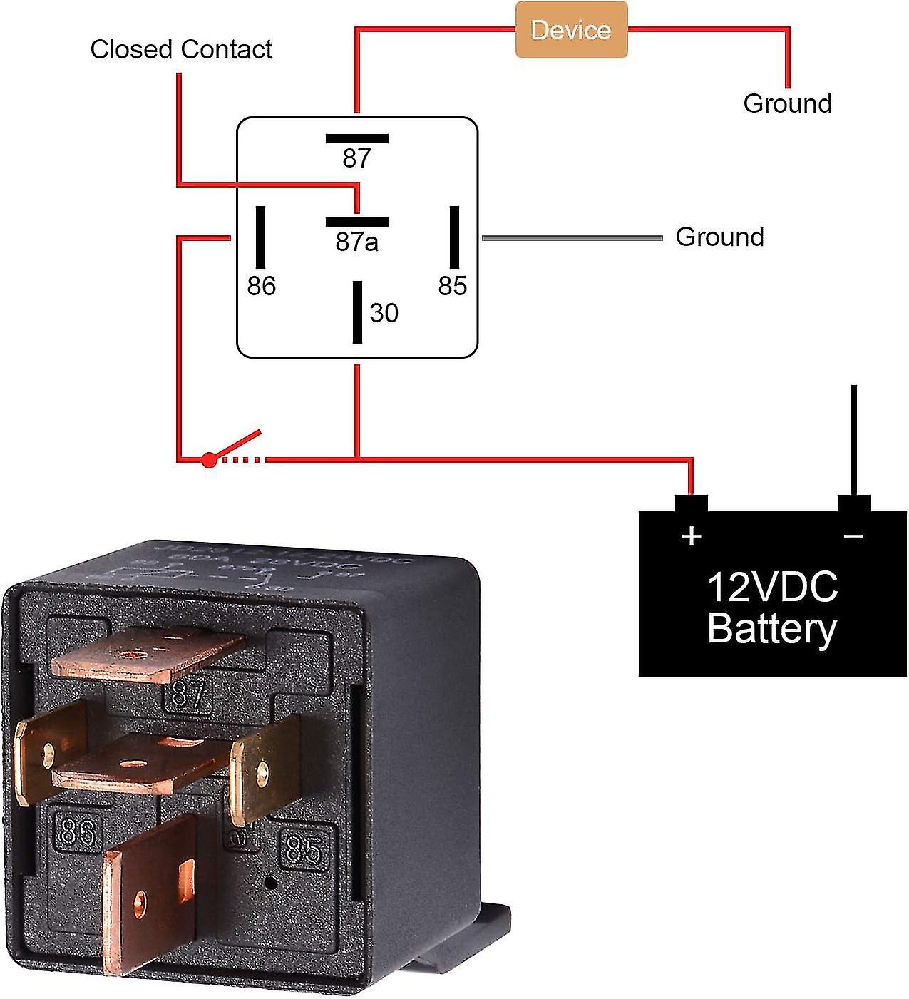 2 Pieces 5 Pin Relay 12V 80A, Automotive Relay JD2912-1Z-12VDC 80A ...