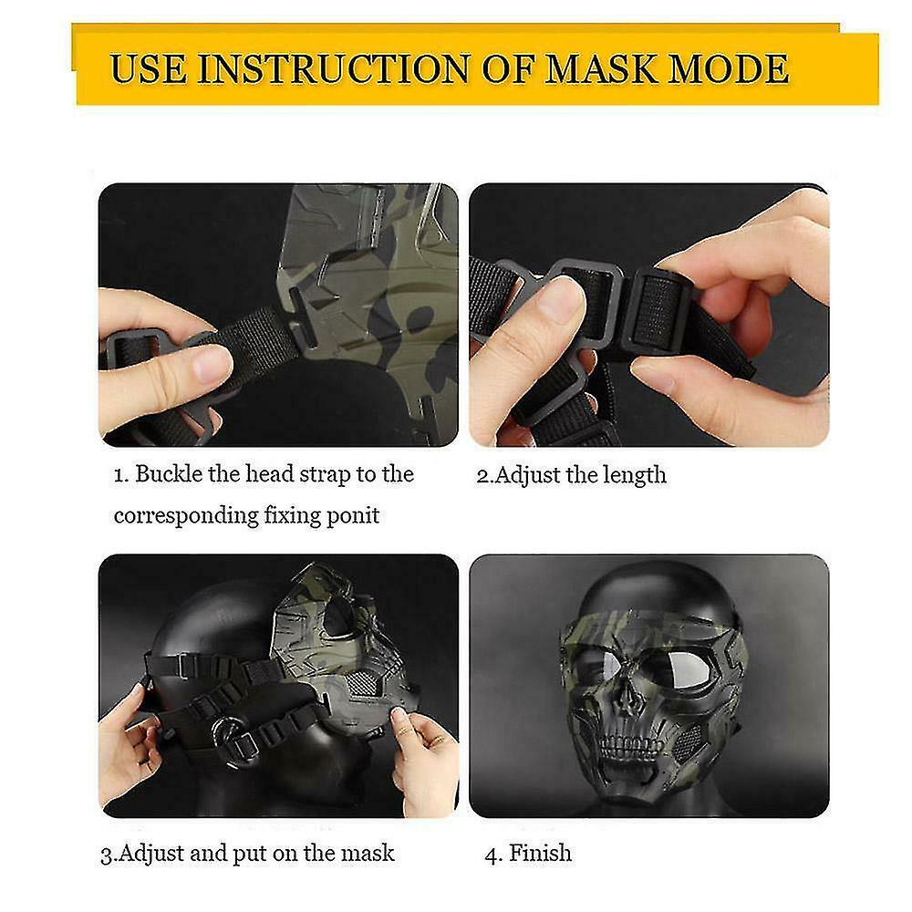 Skull Tactical Airsoft Masks Paintball Protective Cs Full Face Mask ...