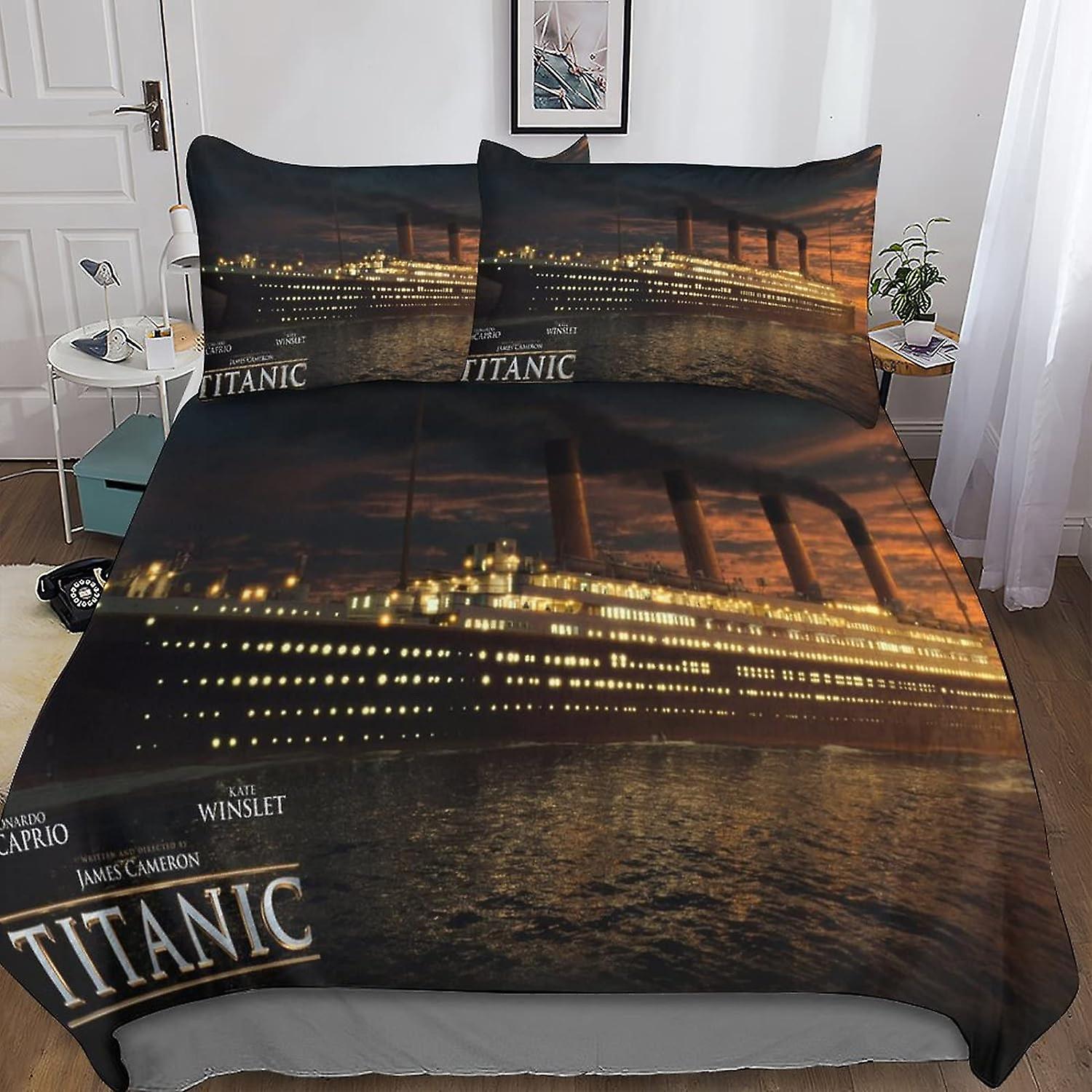 Titanic Duvet Cover Jack And Rose Motion Picture Pattern Bedding Pieces ...