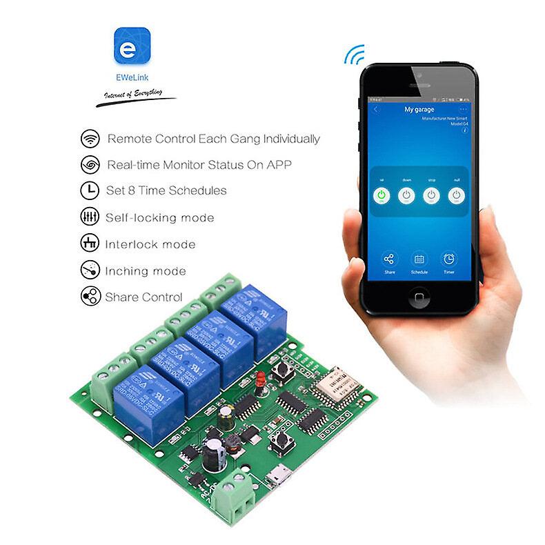 Wifi 4-way Relay Module Inching Momentary/self-locking/interlock Switch ...