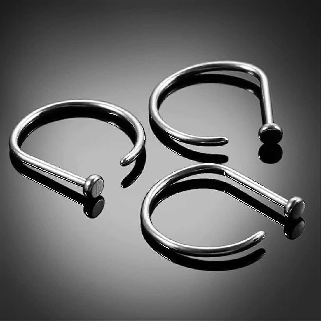 4 Pack Fake Nose Piercings, Stainless Steel Fake Nose Rings, Nose ...