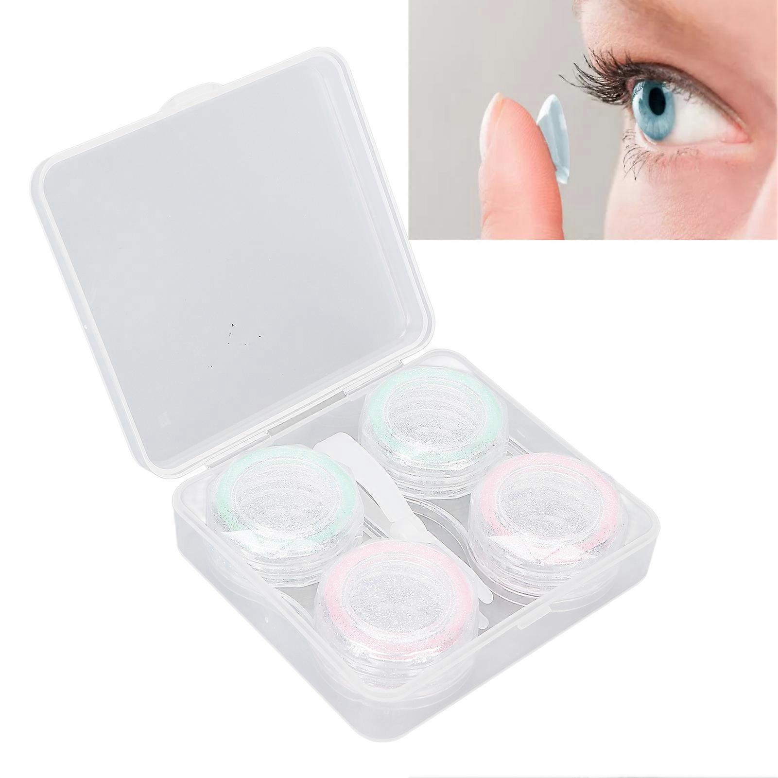 Contact Lens Storage Case 2pcs Sparkles Contact Lens Box Tweezers ...