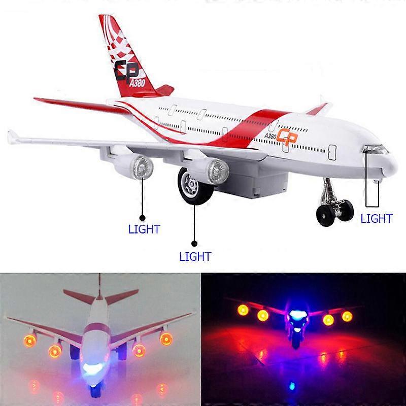 21CM Plane Model Airline Airbus A380 Alloy Display with LED lights Pull ...