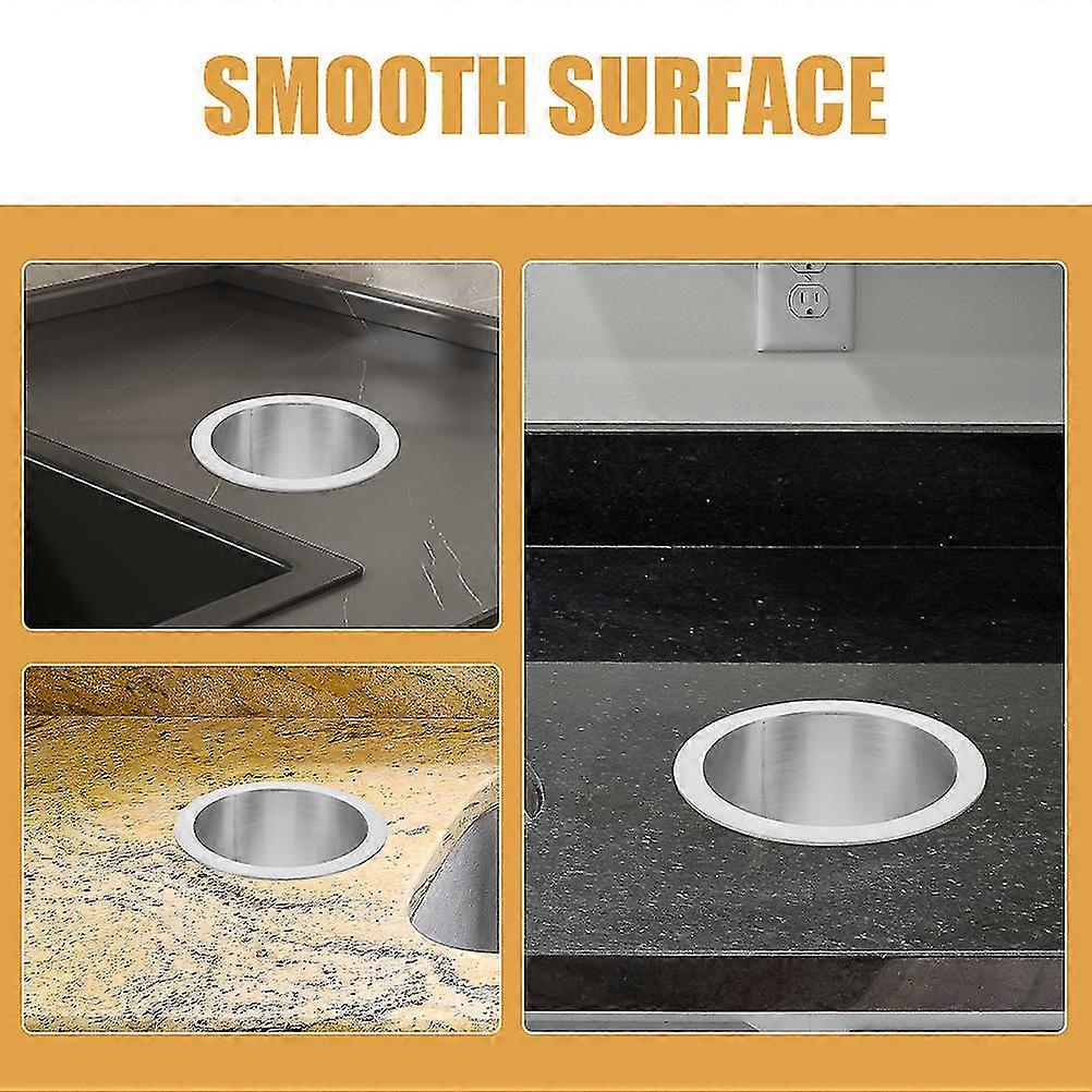 Kitchen Counter Trash Chute Stainless Steel Round Built-in Waste Bin ...