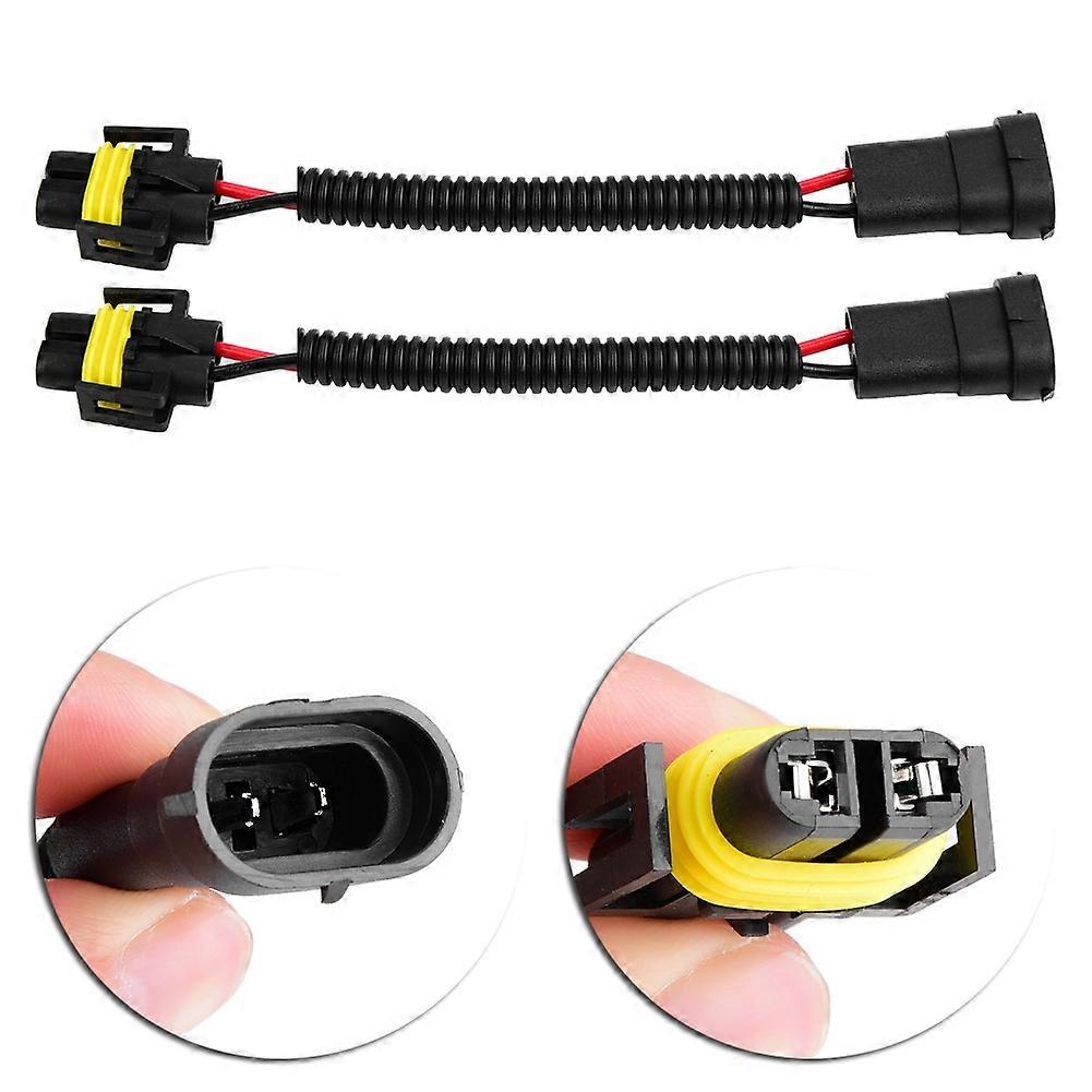 2Pcs Headlight Fog Lamp Extension Wiring Harness Sockets Connector ...