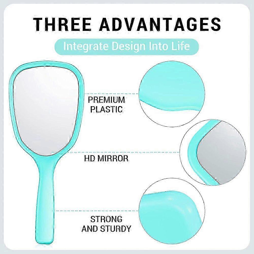 4 Pieces Handheld Hand Mirror Makeup Hand Mirrors with Handle Travel ...