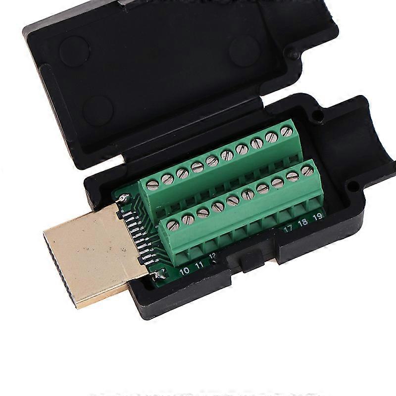 HDMI Male 19P Plug Breakout Terminals Solderless Connector With Cover ...