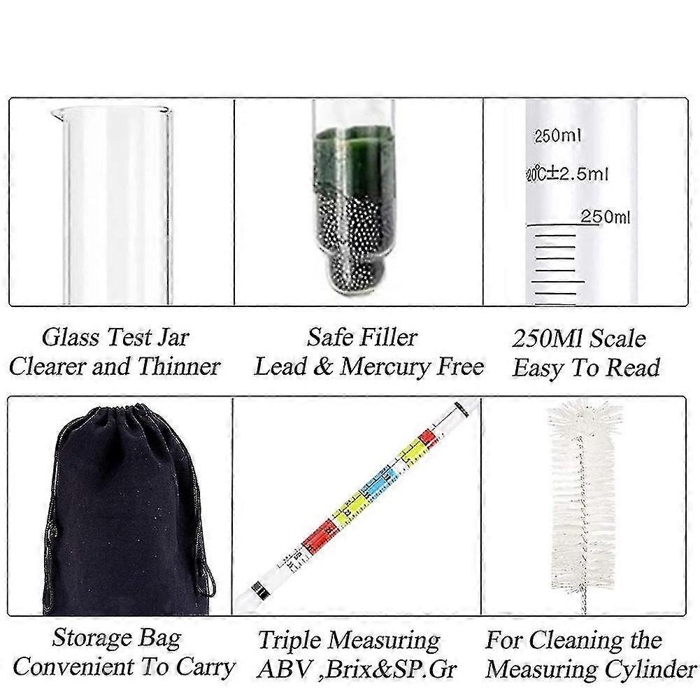 Hydrometer For Home Brew Beer,hydrometer Test Kit, Triple Scale ...
