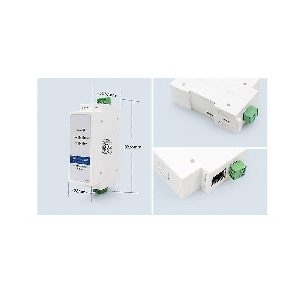 -DR302 Din Rail Serial RS485 to Ethernet TCP IP Server Module Ethernet Converter Modbus RTU to ...