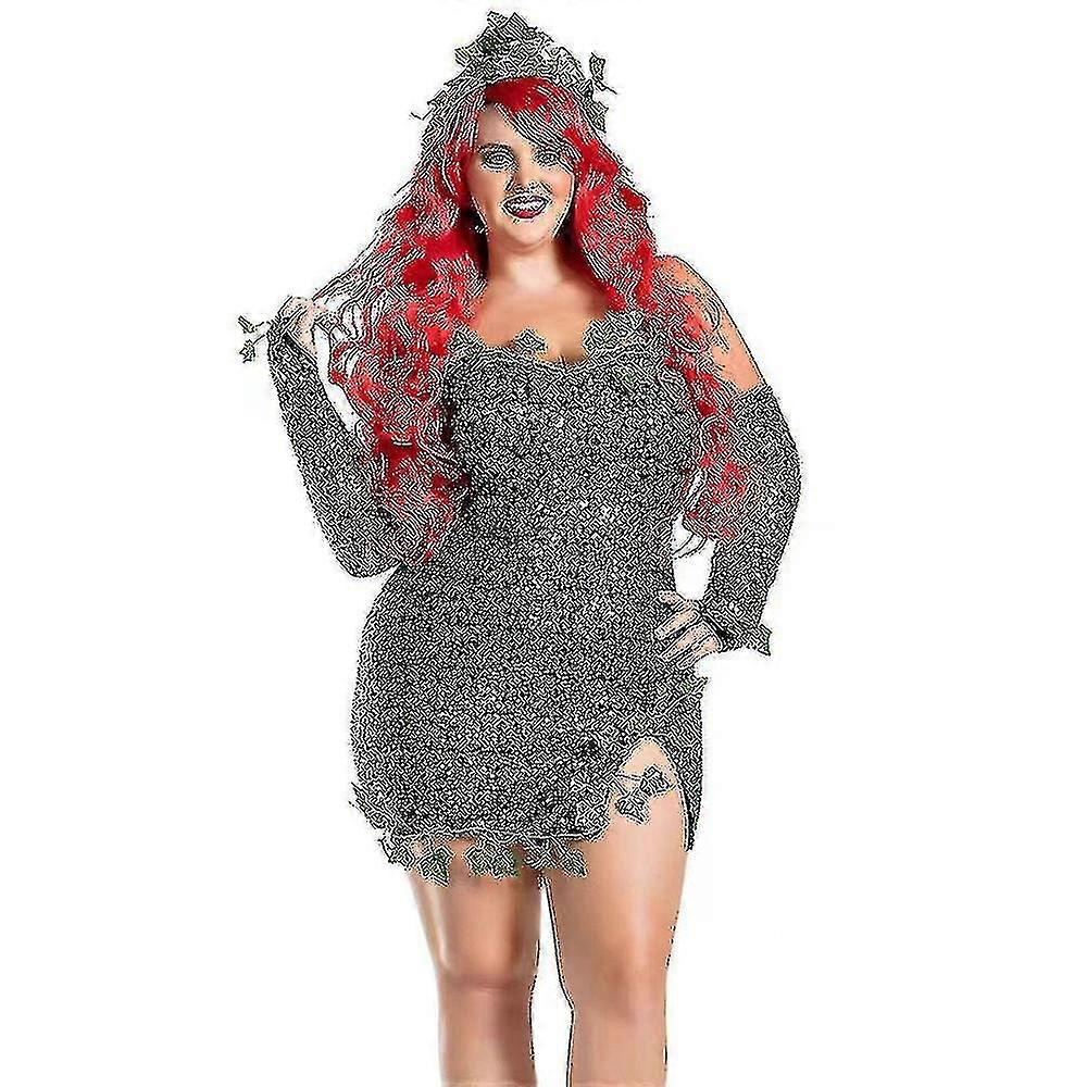 Halloween Villain Poison Ivy Cosplay Costume Fancy Dress For Women ...
