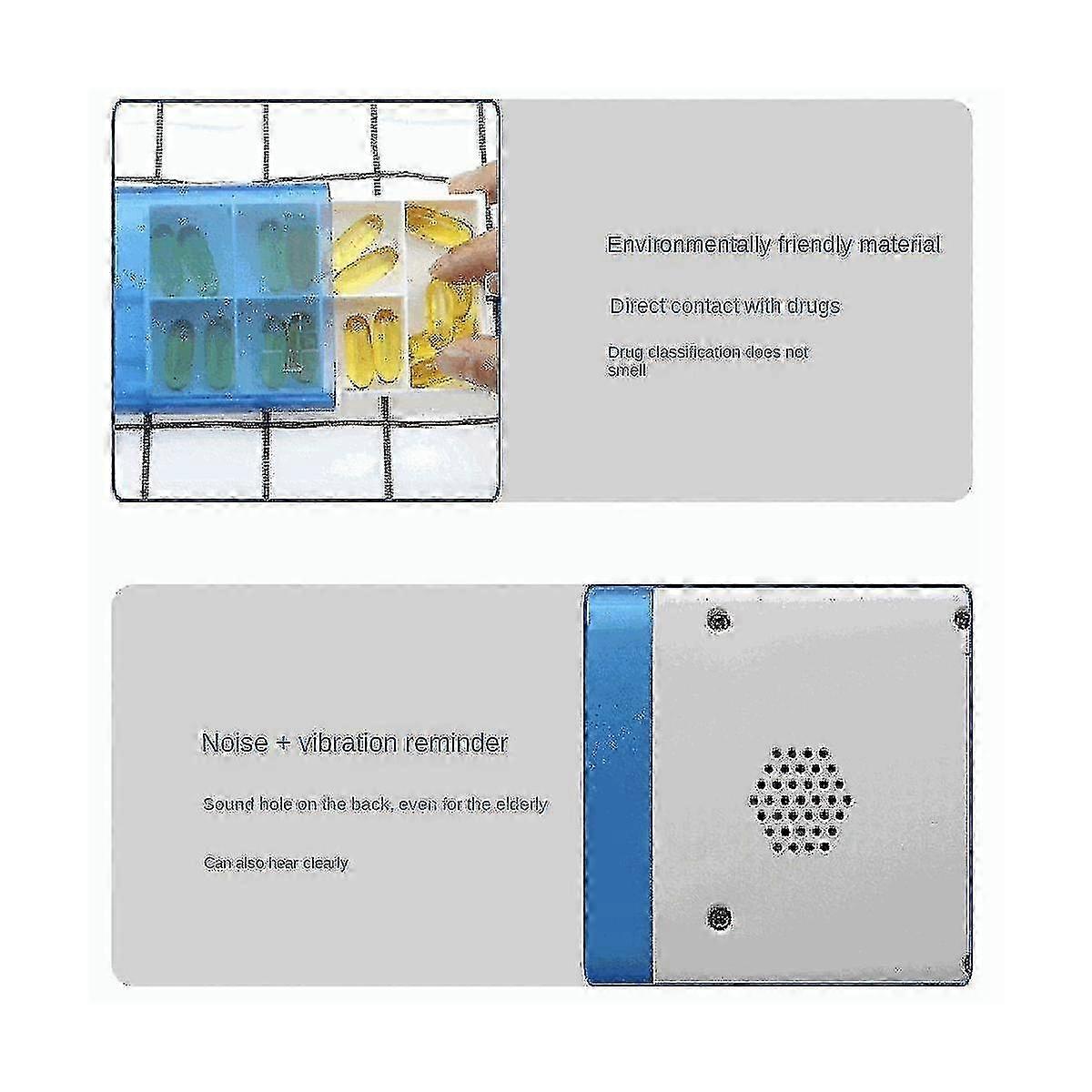7 Grid Pill Box Medicine Storage Box Electronic Timing Reminder ...