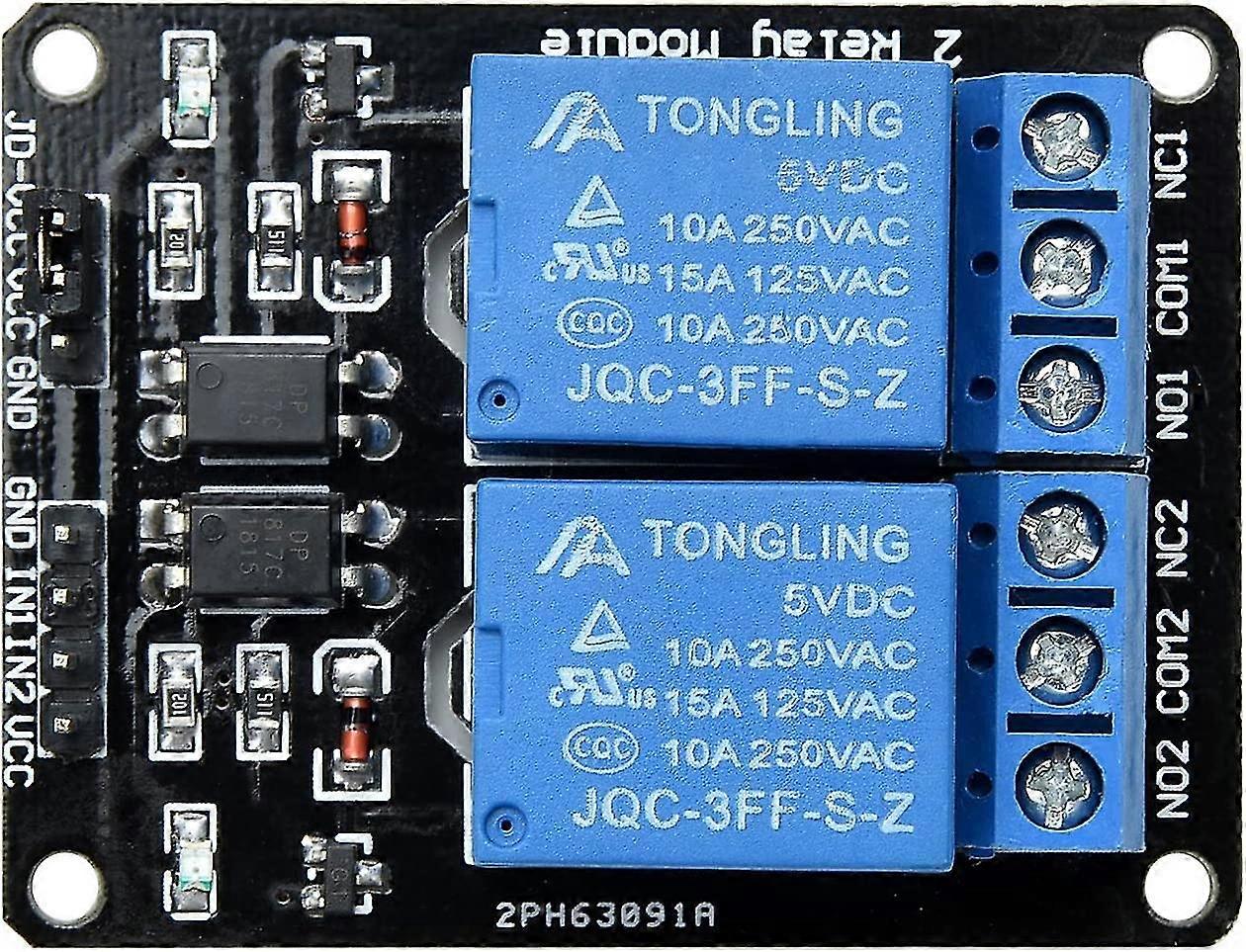 5v relay module dc 5v 230v 2 channel relay module with optocoupler for raspberry pi arduino uno ...