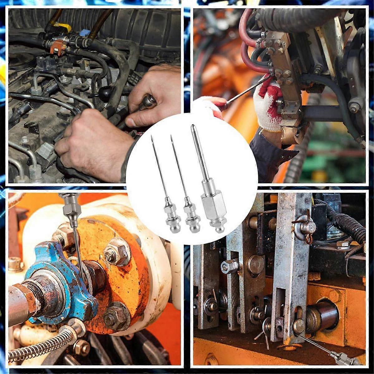 Grease Needle Nozzle, Bearing Grease Injector Needle with NPT Threaded Narrow Needle Adapter ...