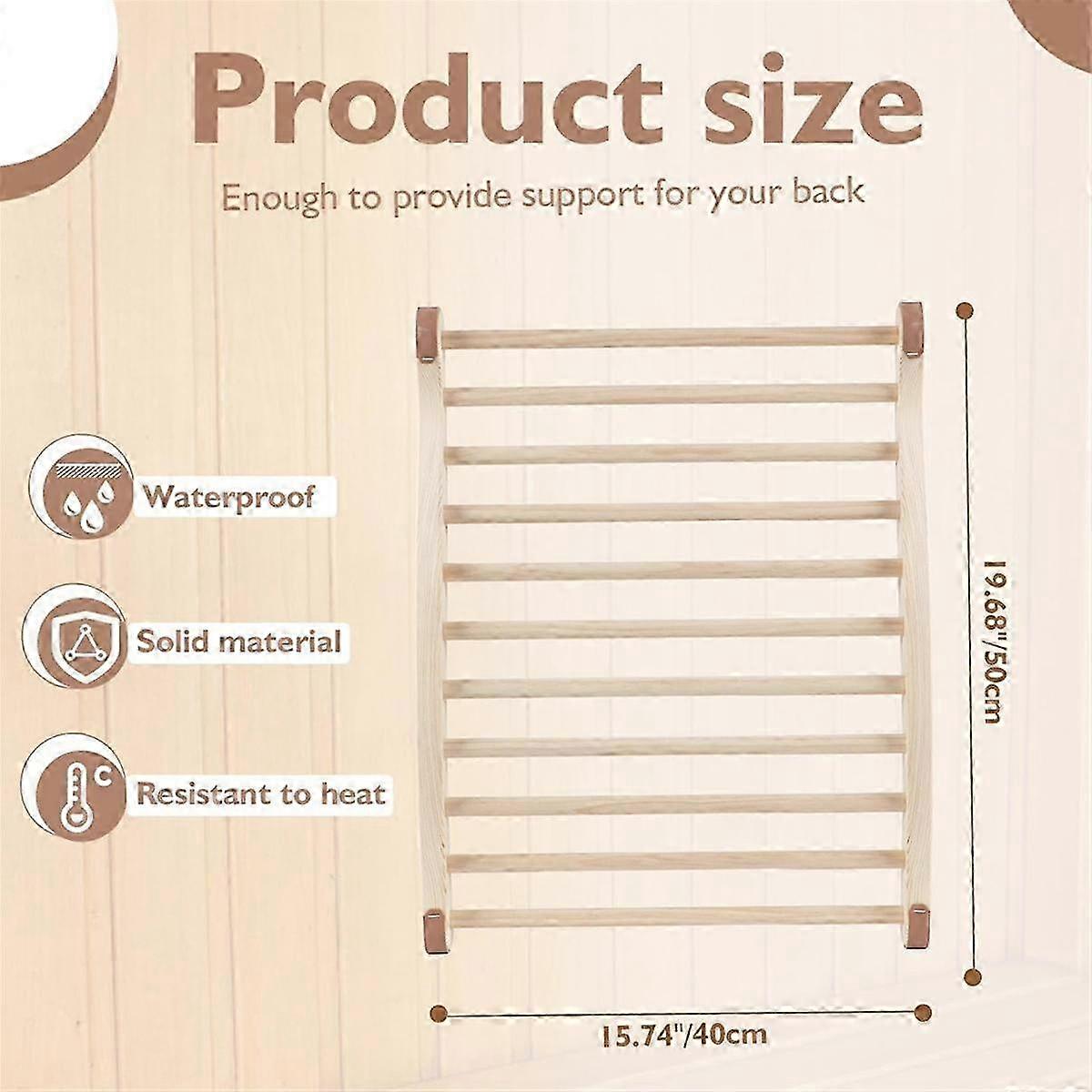 Sauna Backrest, Wooden Sauna Backrest, Ergonomic S-Shaped Backrest ...