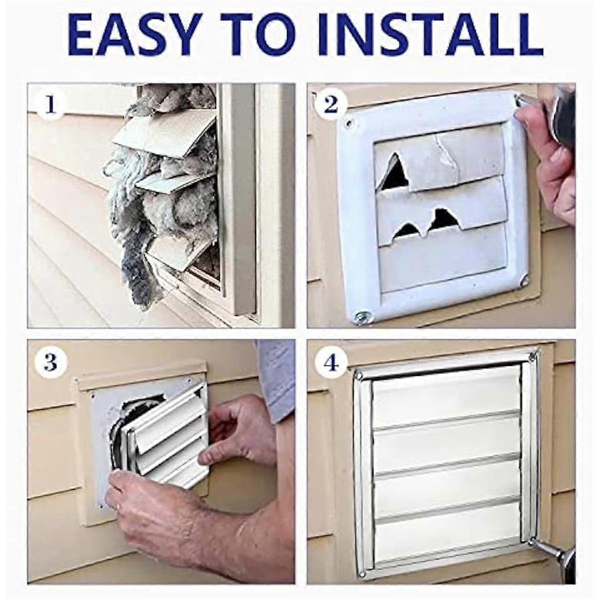 Exterior Wall Vent Hood Stainless Steel Air Vent Grille Cover Wall Duct ...