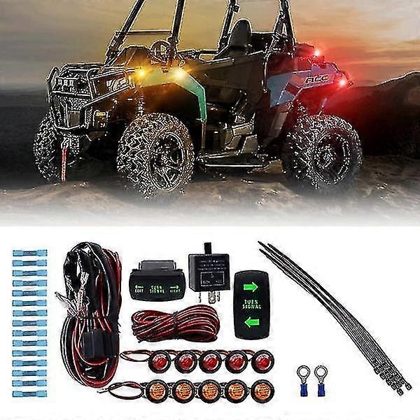 Universal ATV Turn Signal Kit Side by Side Turn Signal Kit with Switch ...