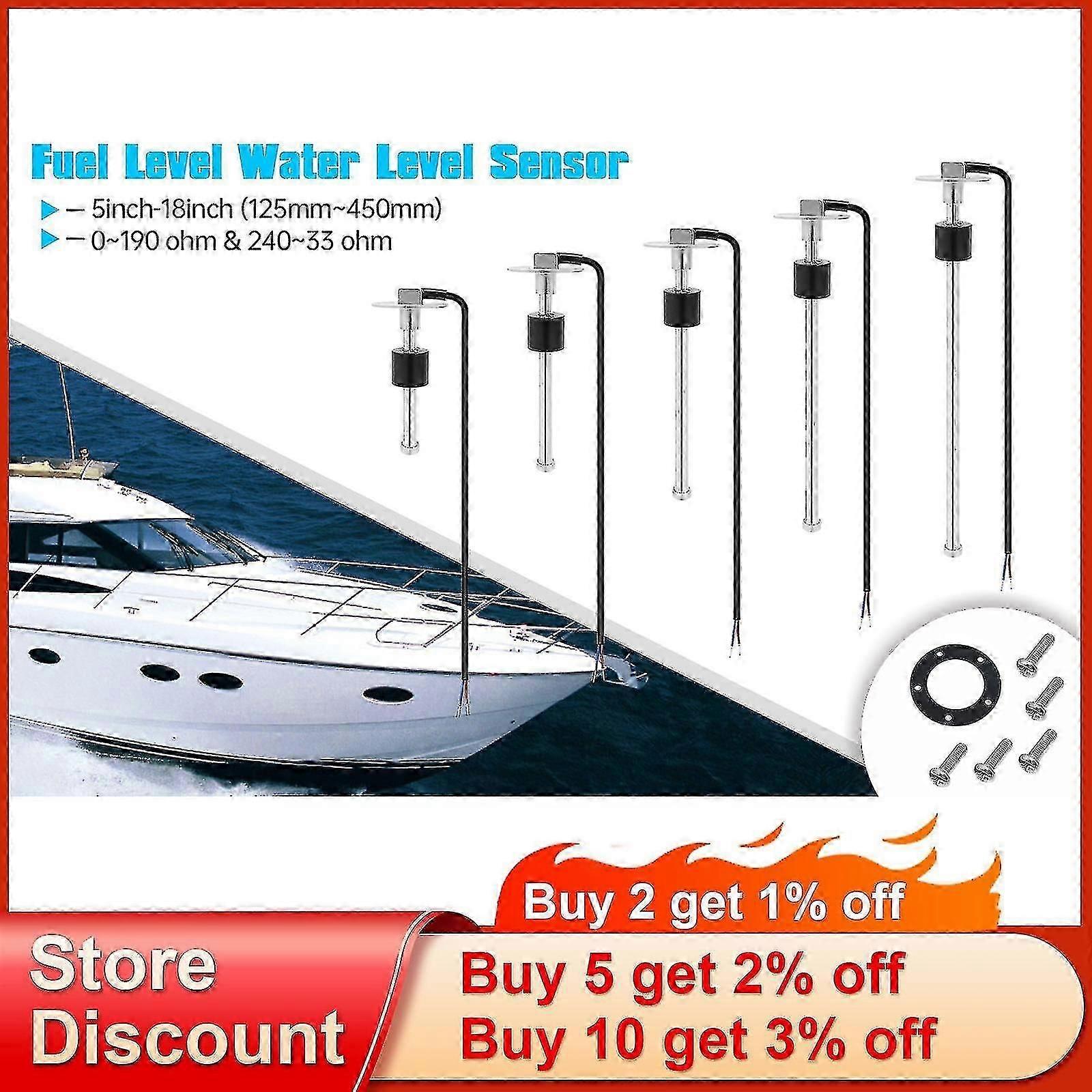 100mm ~ 1000mm Water Fuel Level Gauge Sensor 0~190 240~33 Ohm Marine ...