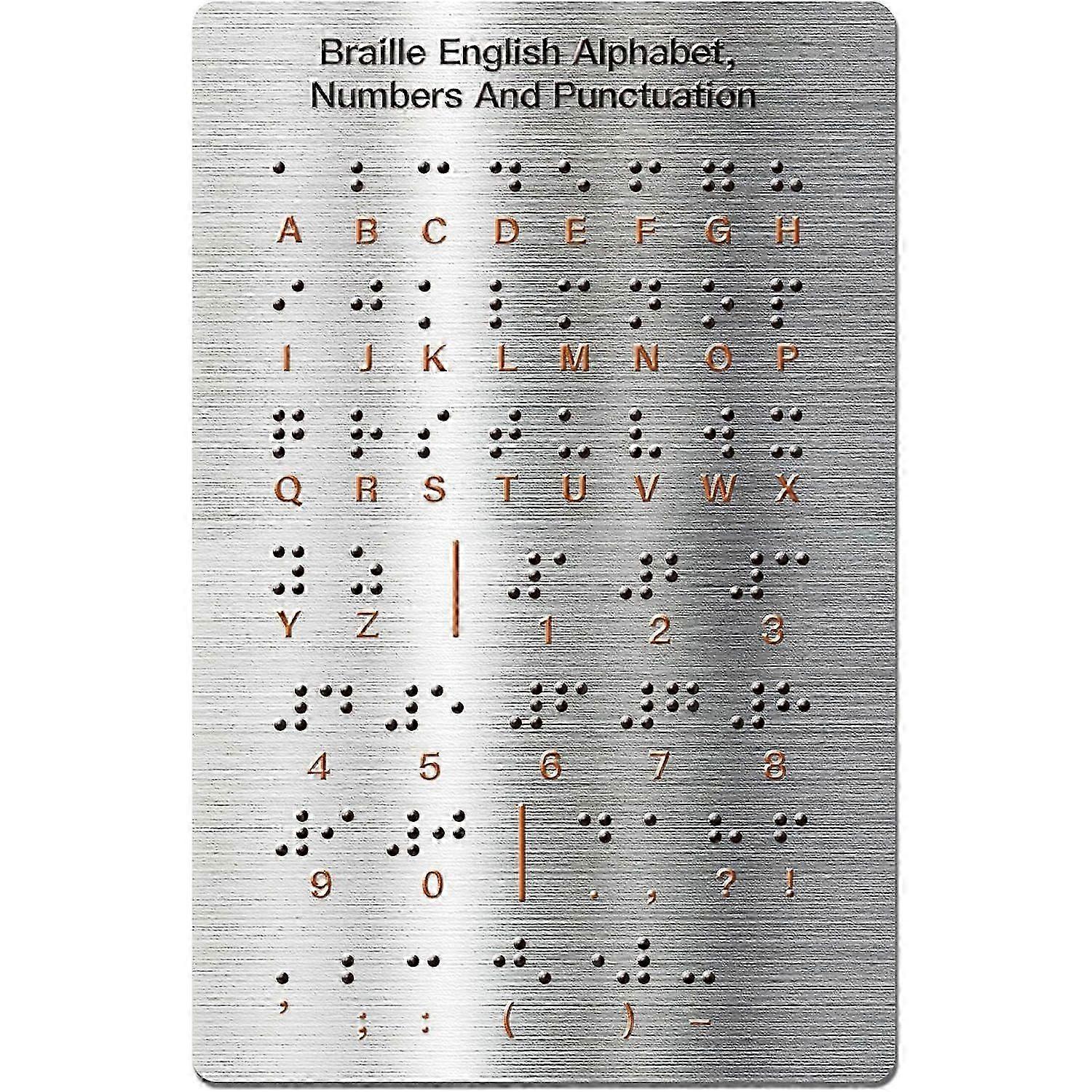 Braille Alphabet Board With Raised Dots Stainless Steel Numbers ...