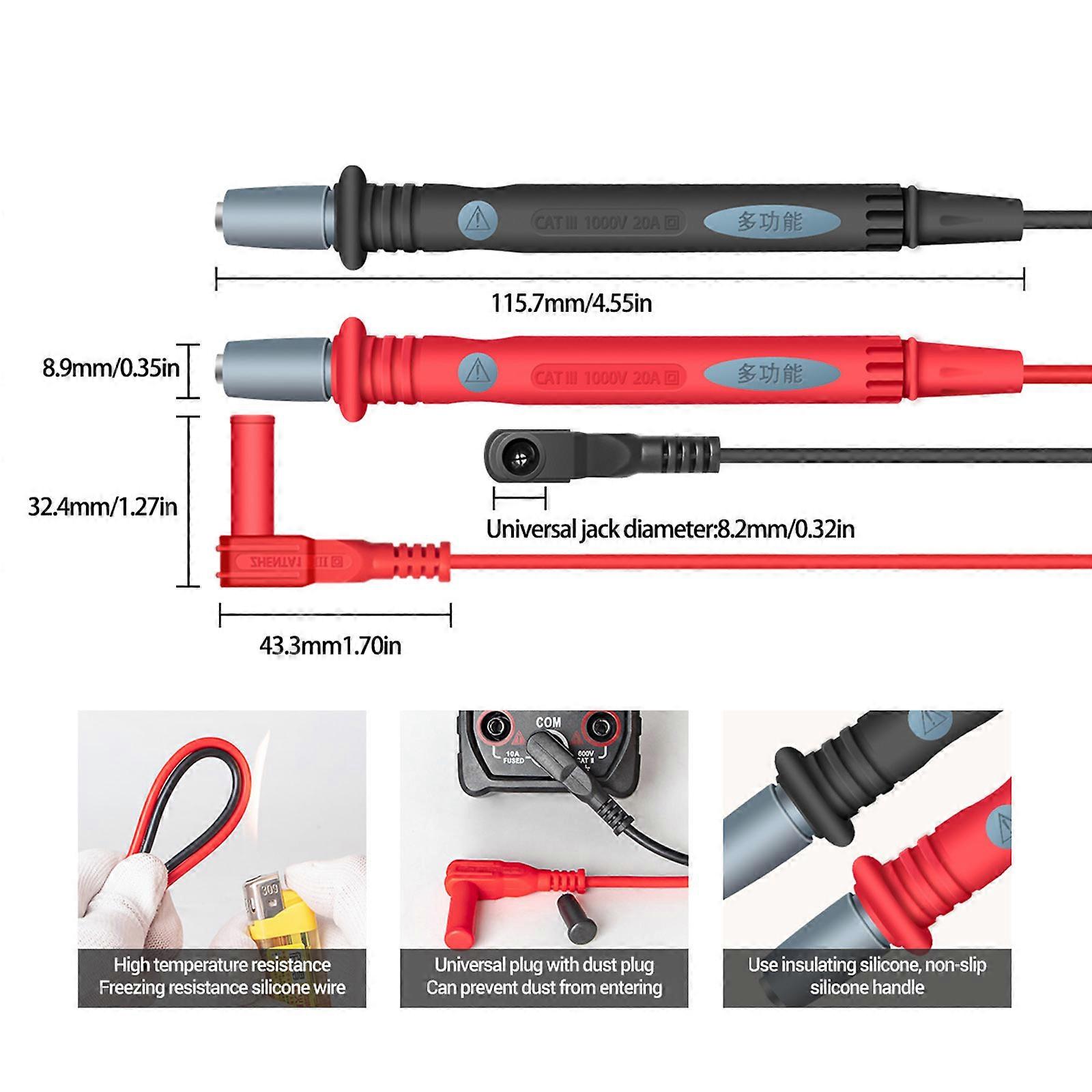 For Fluke Meter 22 in 1 Multimeter Test Lead Kit Electrical Alligator ...