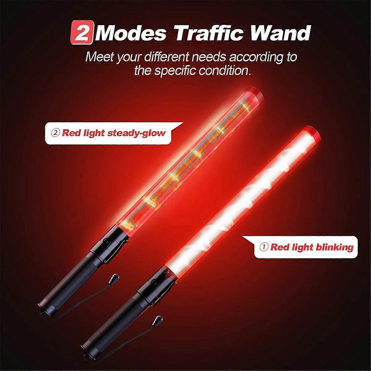 4Pack Traffic Wand 21Inch Led Traffic Control Wand Safety Light Wand ...
