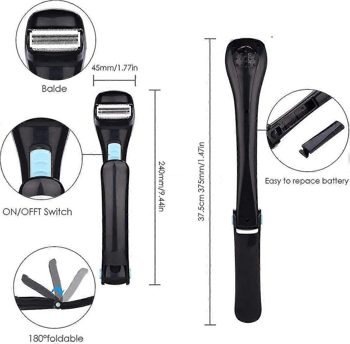 Men S Electric Back & Body Shaver Large Razor With Adjustable Length ...