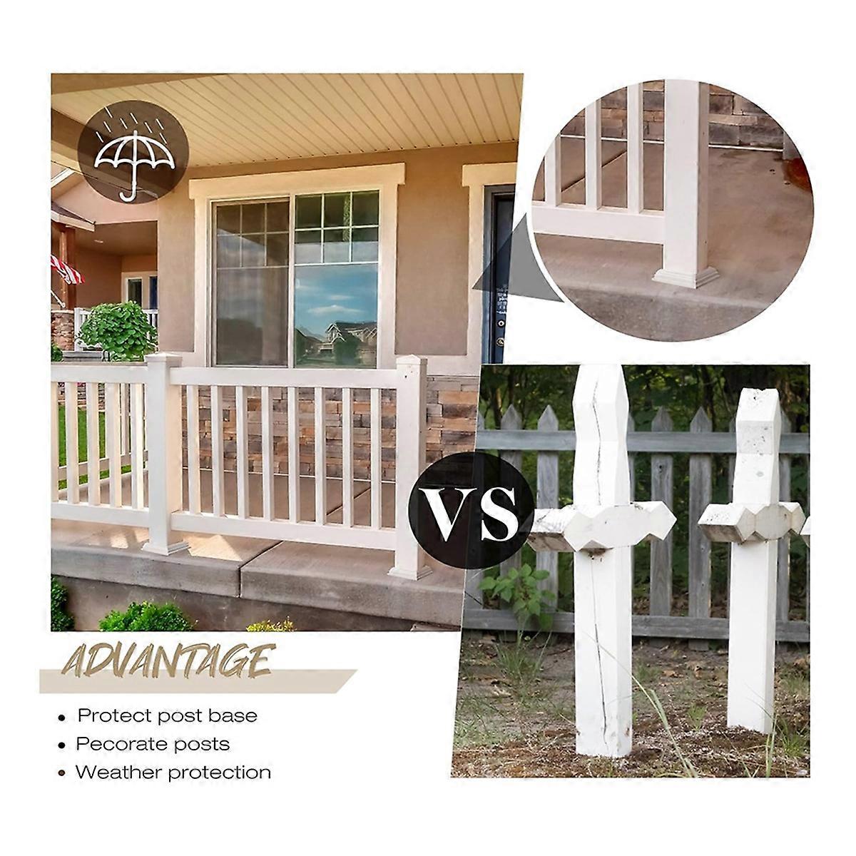 4x4inch Vinyl Post Skirt Post Base Cover Column Wraps for Porch Deck ...