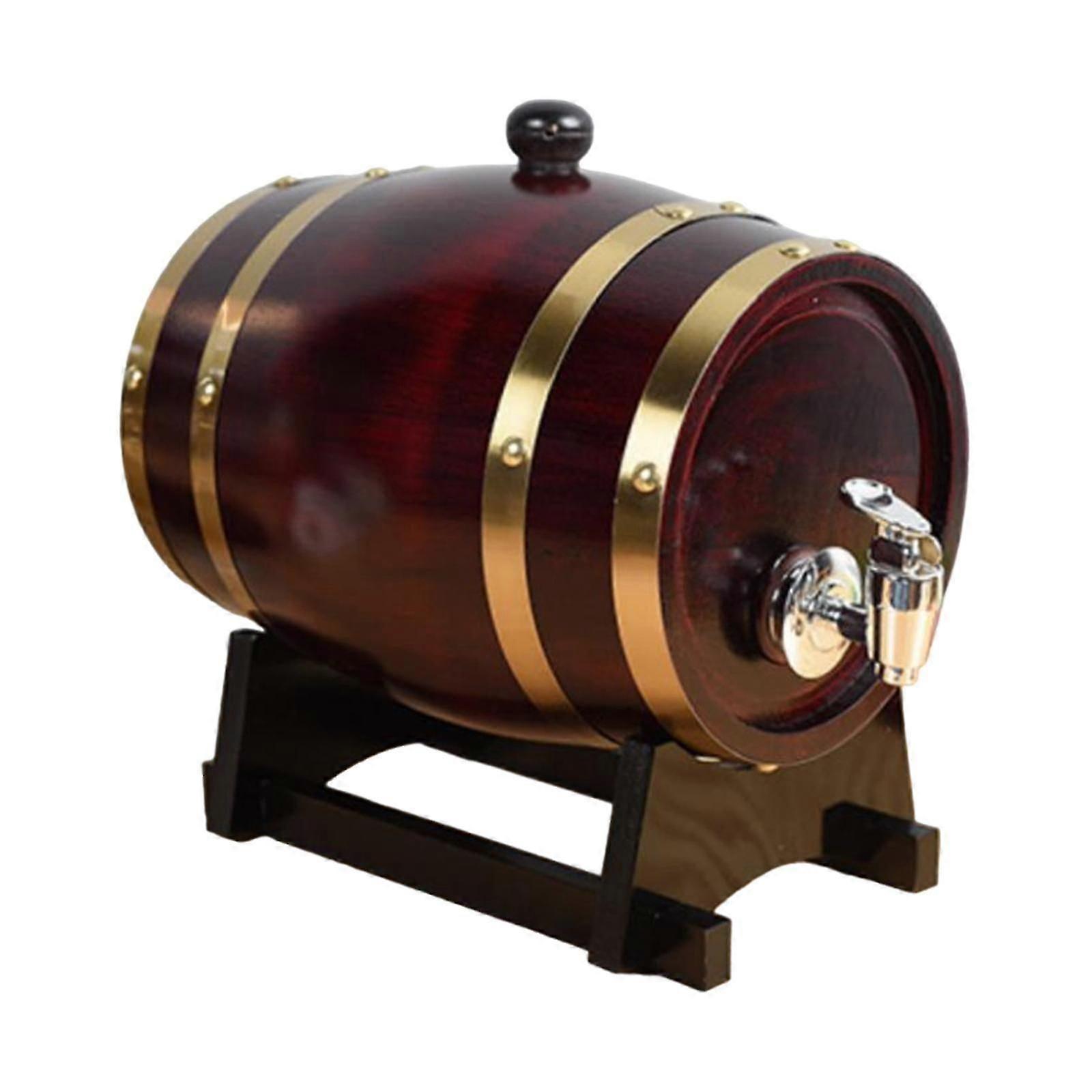 Wooden Aging Barrel with Stand Gift Retro with Spigot, Beer Barrel Wine ...