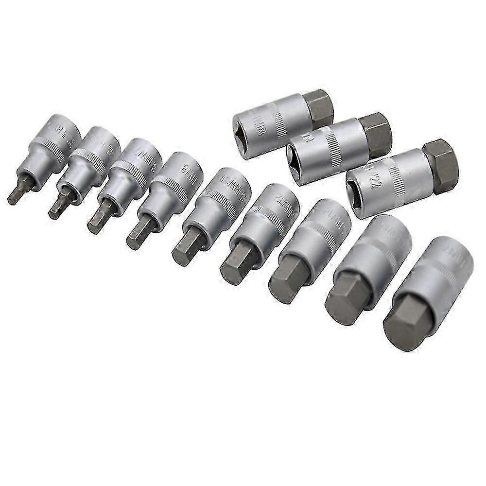 12pcs 1/2 Inch Drive Impact Hex Bit Socket Set H5 H6 H7 H8 H10 H12 H14 ...